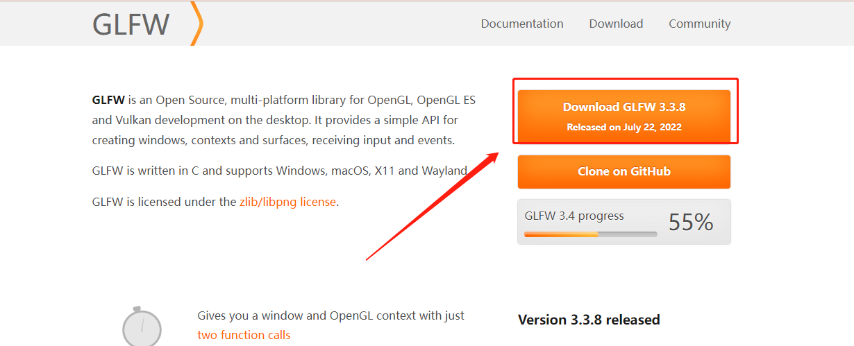 OpenGL ES glfw 下载和使用-猿说编程